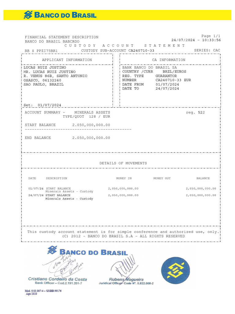 Bank Statement | PDF | Finance & Money Management | Technology ...