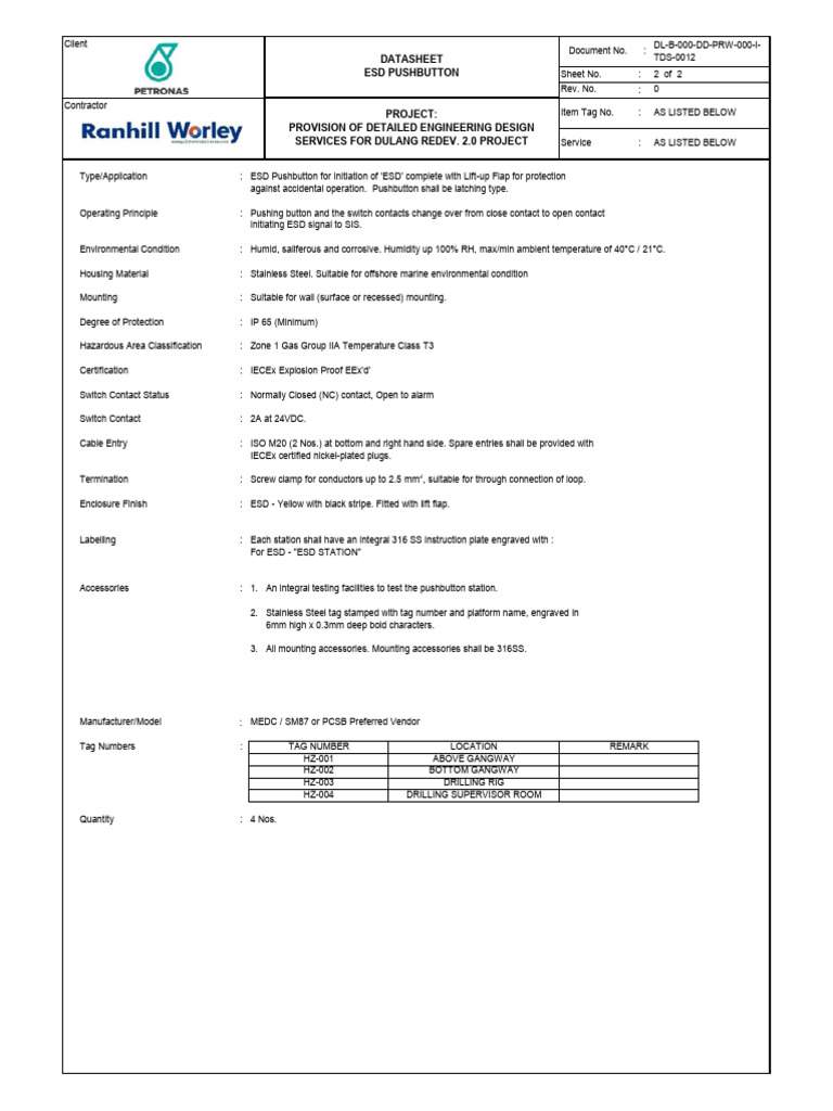 Datasheet ESD Push Button | PDF | Building Engineering