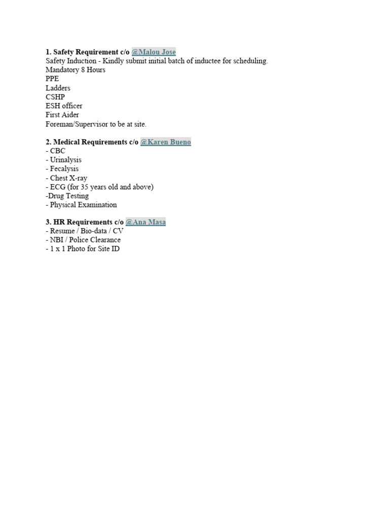 ESH Requirements From Subcon | PDF