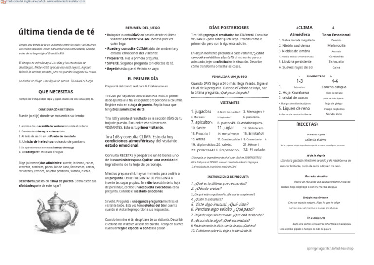 Last Tea Shop Guide - En.es | PDF | Té