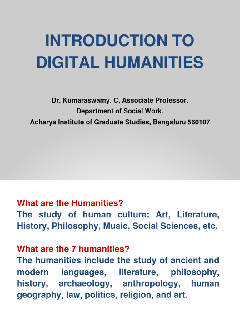 Digital Humanities | PDF | Humanities | Markup Language