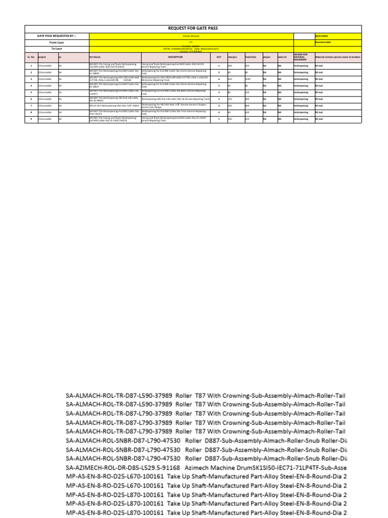 Gate Pass p1 Ak Tools 25 07 | PDF | Crafts | Tools