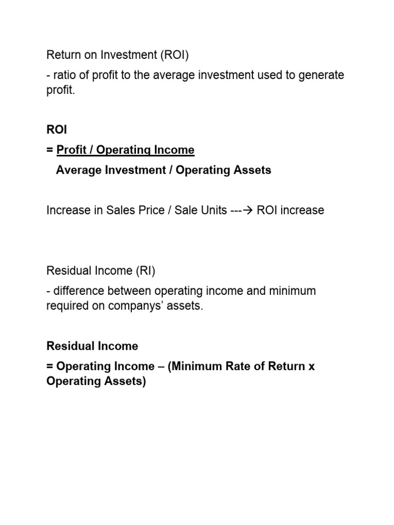 Return on Investment | PDF