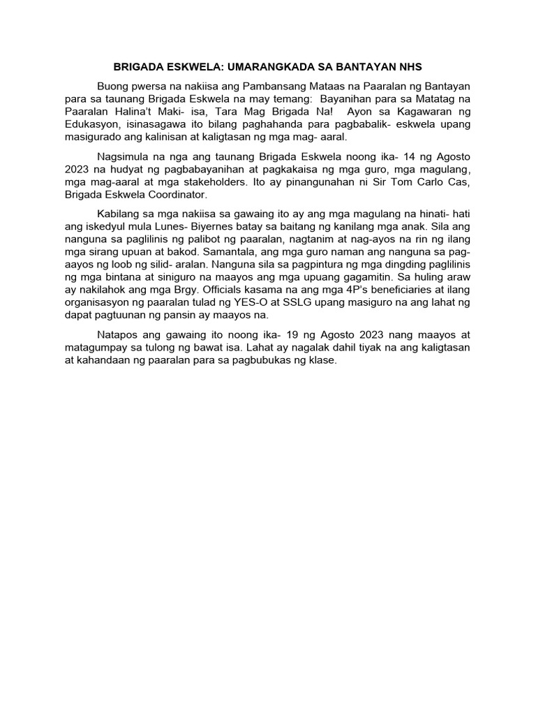 Brigada Eskwela | PDF