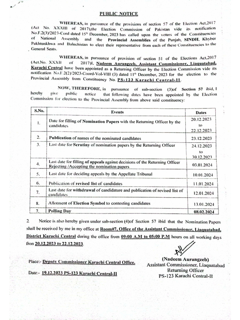Notification Public Notice | PDF