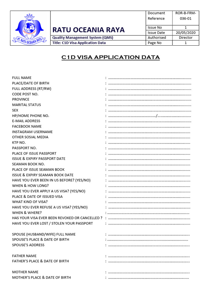Form C1D | PDF | Government And Personhood
