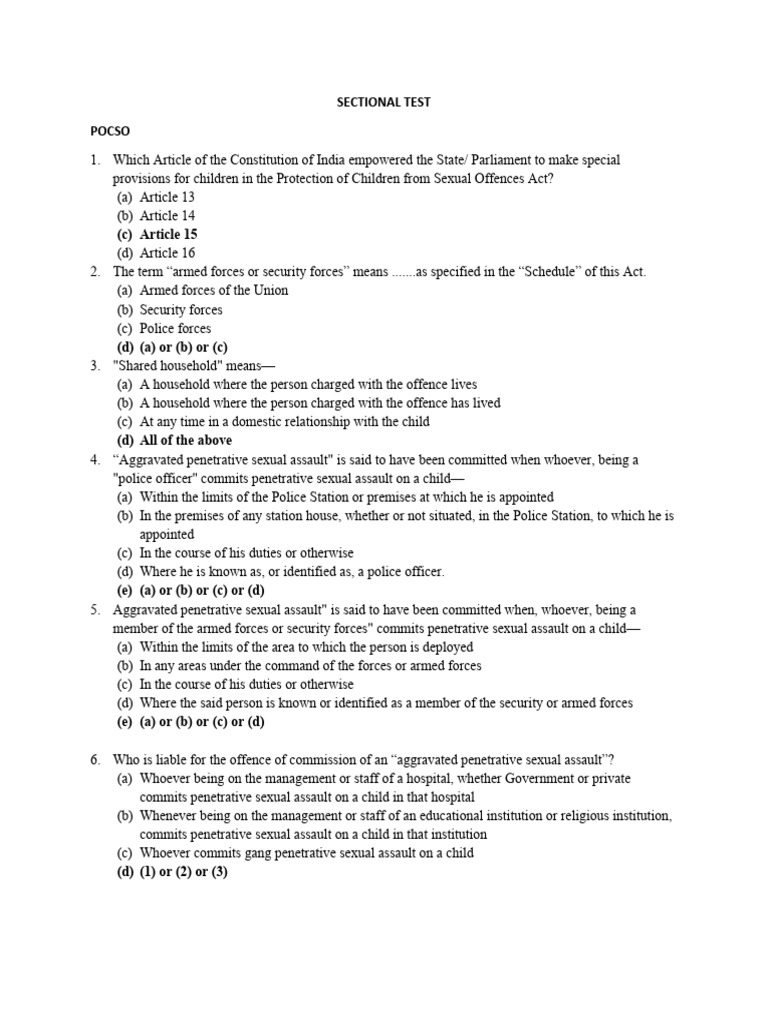 Posco, It Act, JJ Act | PDF | Assault | Sexual Assault