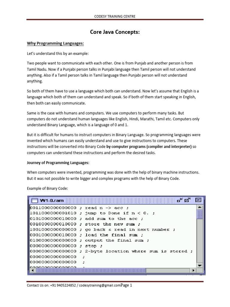 Day 1 Java Notes Codesy Center | PDF | Java Virtual Machine | Java ...