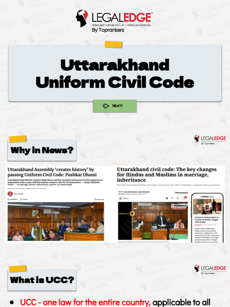 Uttarakhand Uniform Civil Code | PDF | Common Law | Legal Documents