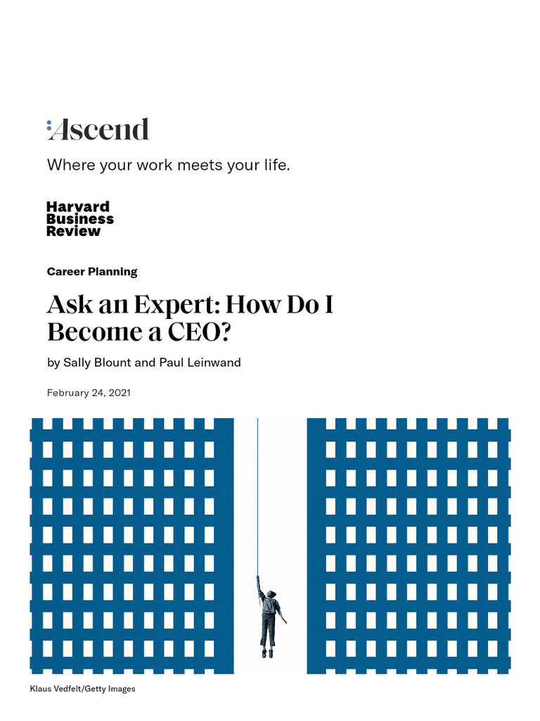 Ask An Expert - How Do I Become A CEO | PDF | Leadership | Knowledge