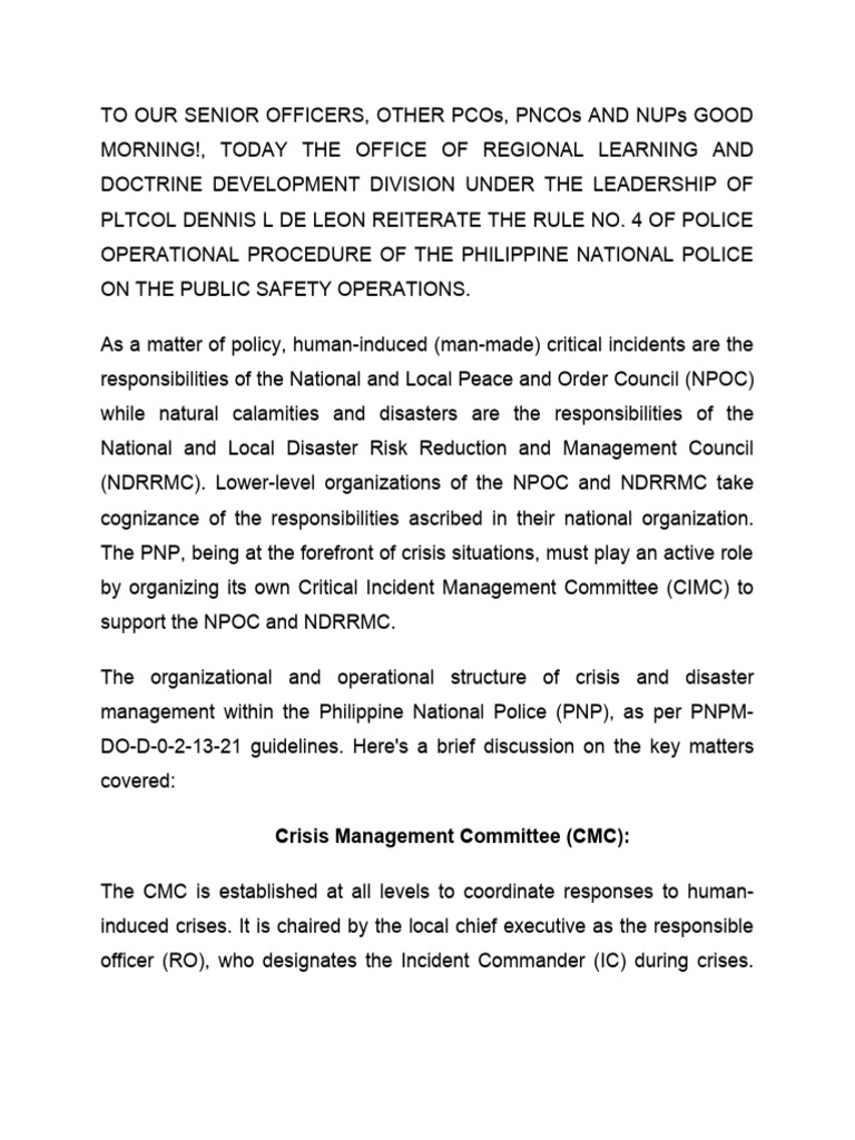 To Our Senior Officers | PDF | Business | National Security