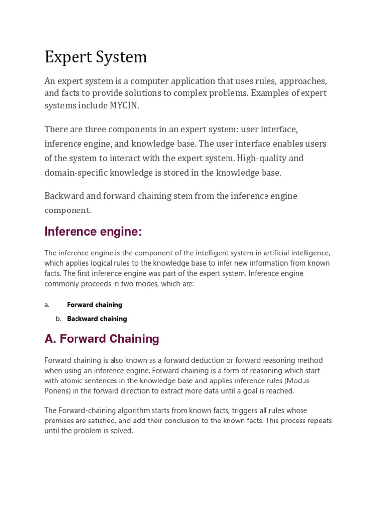 Forward Chaining and Backward Chaining | PDF | Inference | Cognition Forward Chaining and Backward Chaining | PDF | Inference | Cognition