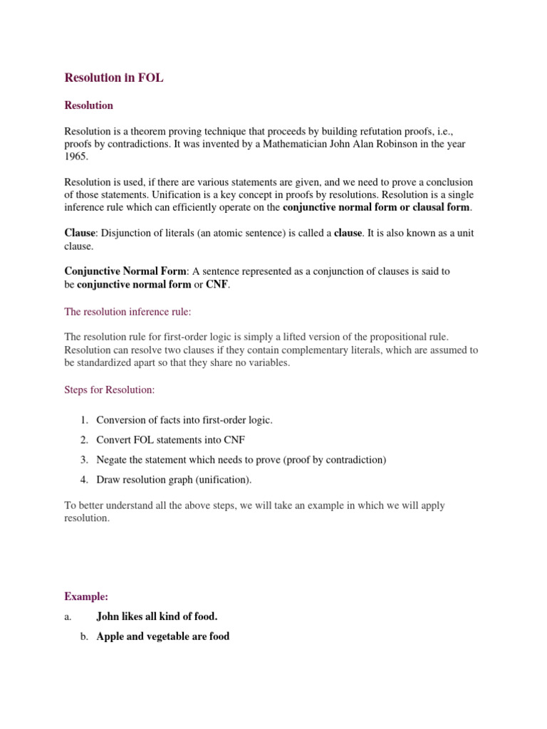 Resolution in AI | PDF | Theoretical Computer Science | Mathematical Logic