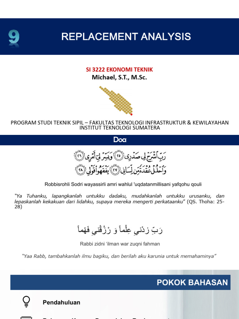 Replacement Analysis | PDF | Teknologi & Rekayasa