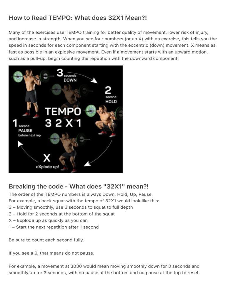 Understanding TEMPO for Workouts | PDF | Foreign Language Studies ...
