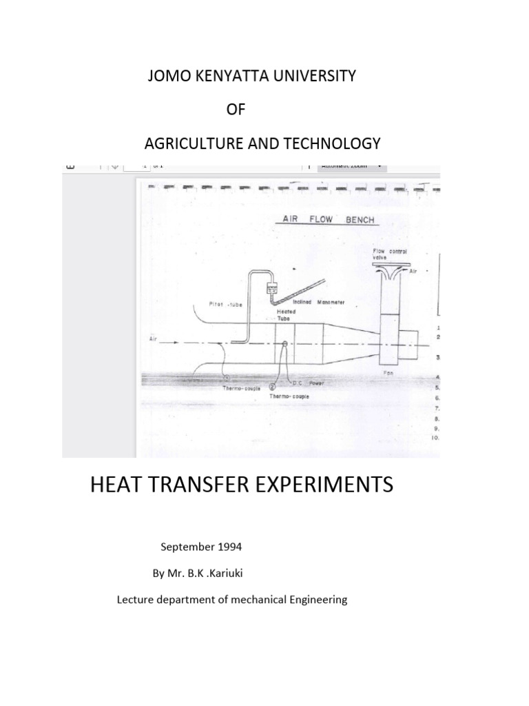 Heat Transfer Experiments 1 and 2 MANUAL | PDF | Heat Transfer ...