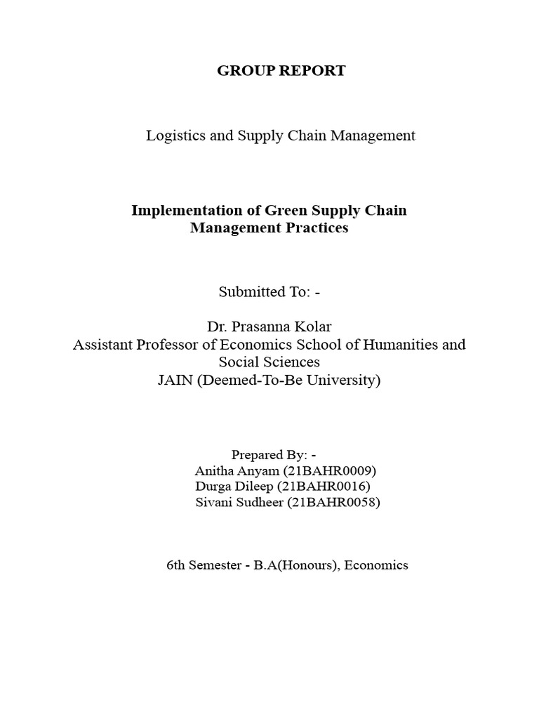 LSCM Report | PDF | Supply Chain Management | Supply Chain