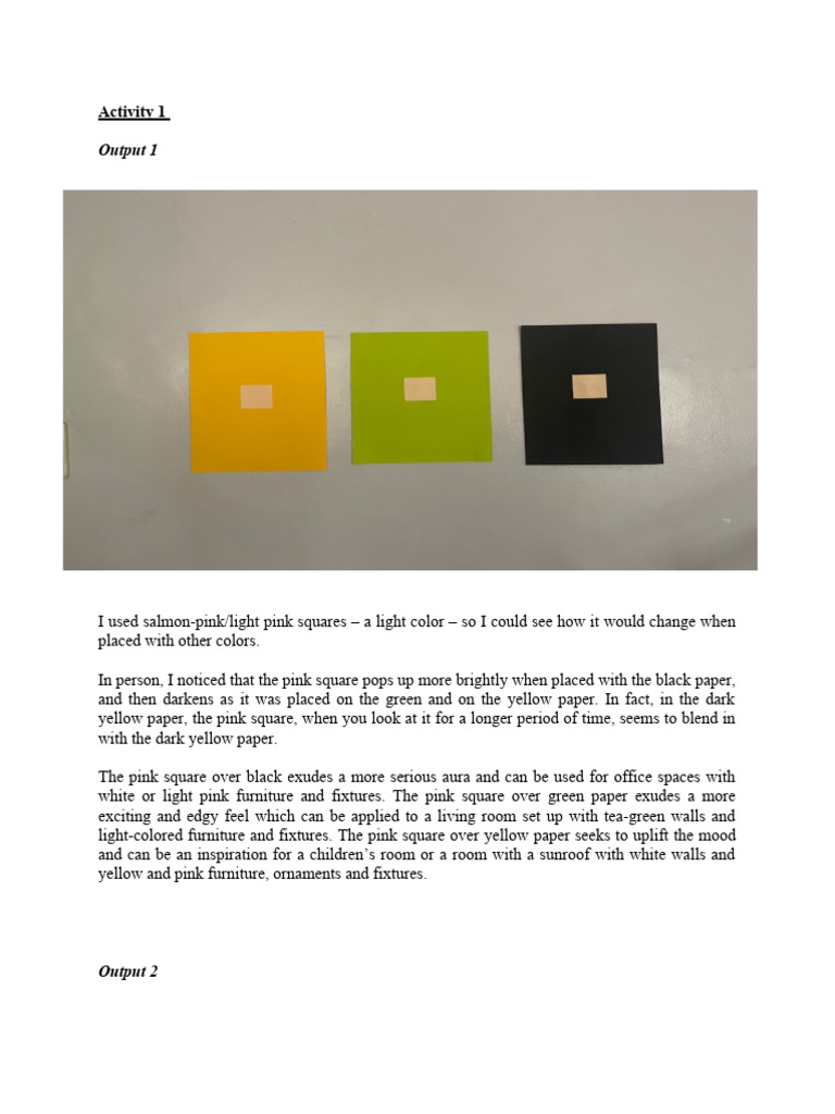 Activity 1 Output 1 | PDF | Color | Interior Design