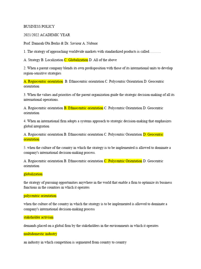 BP Oj Question | PDF | Strategic Management | Competitive Advantage