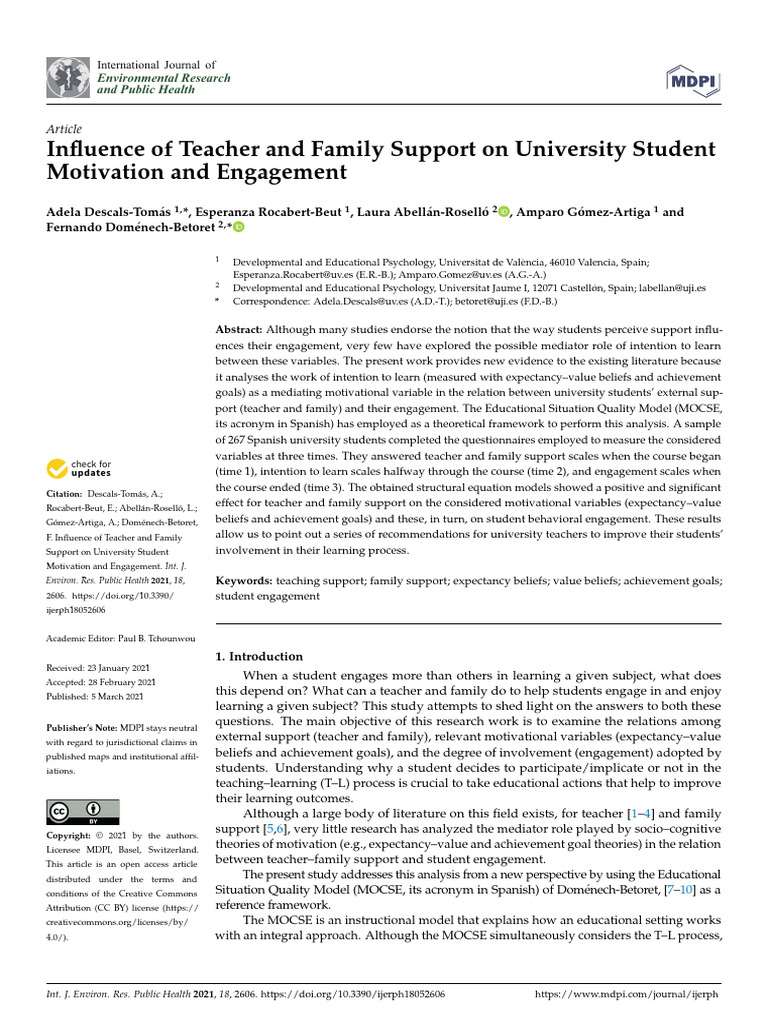 Teacher & Family Support | PDF | Motivational | Motivation