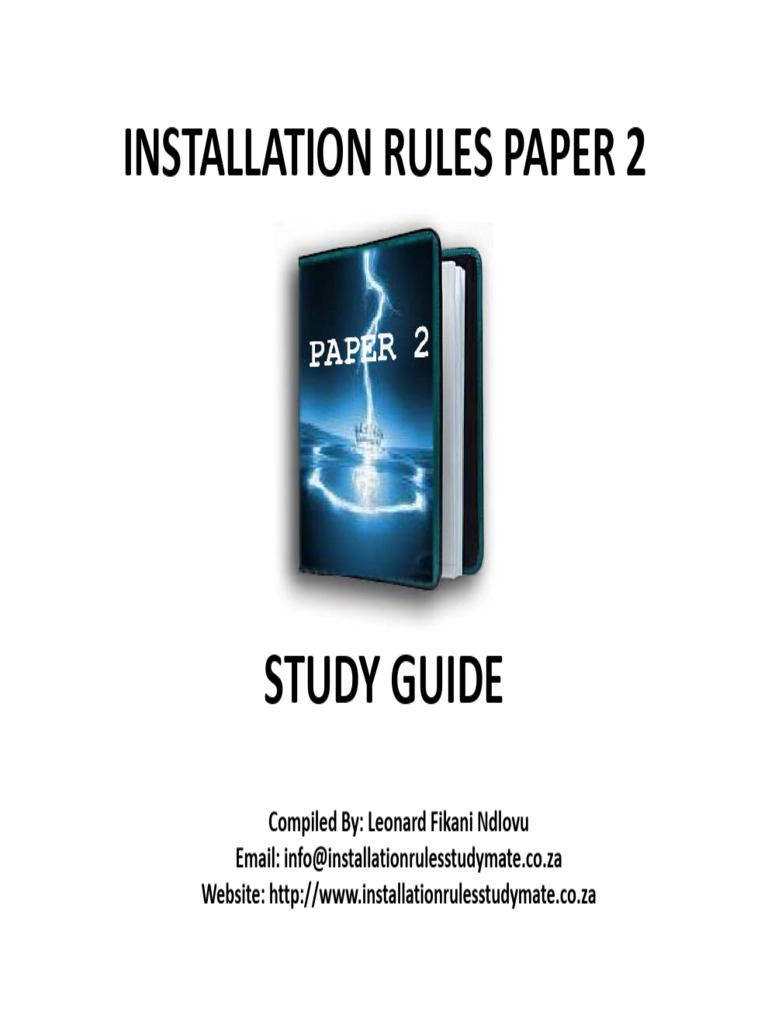 Installation Rules Paper 2 Study Guide | PDF | Electrical Impedance | Transformer
