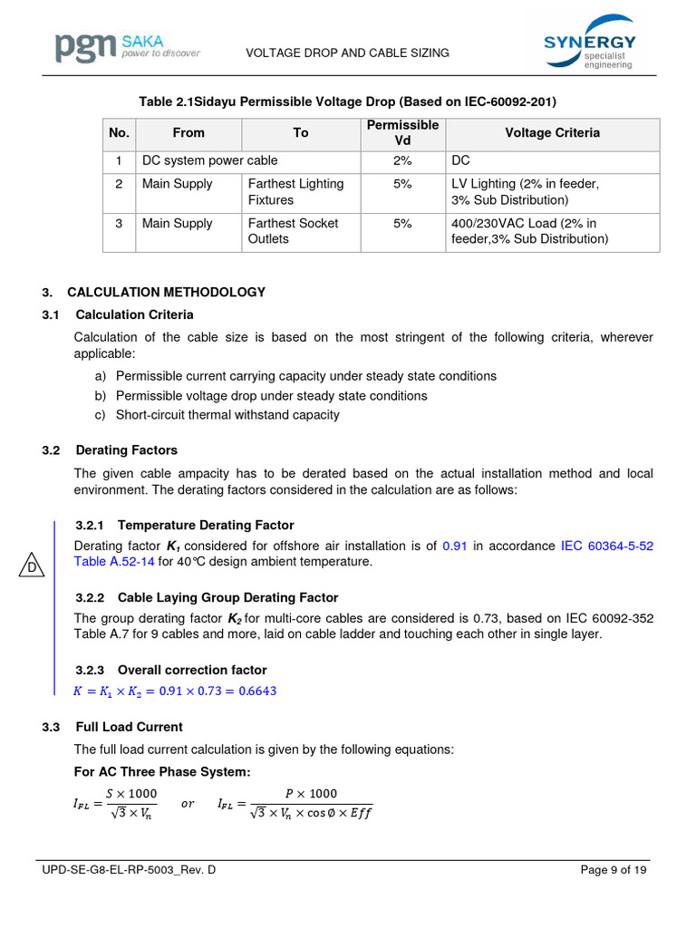 Voltage Drop and Cable Sizing Guide | PDF | Fuse (Electrical ...