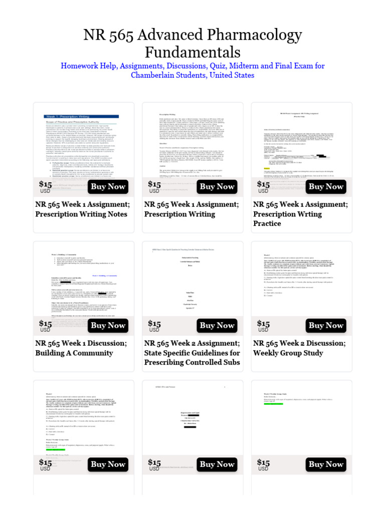 NR 565 Advanced Pharmacology Fundamentals | PDF | Therapy | Pharmacology