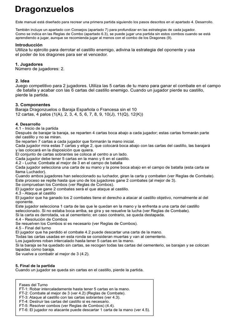 Reglas Dragonzuelos Esp 2024 | PDF