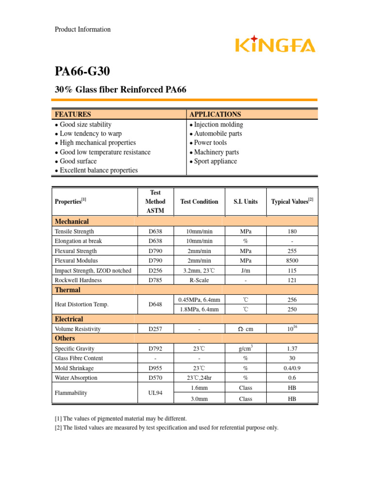 PA66-G30_EN | Download Free PDF | Fibers | Materials