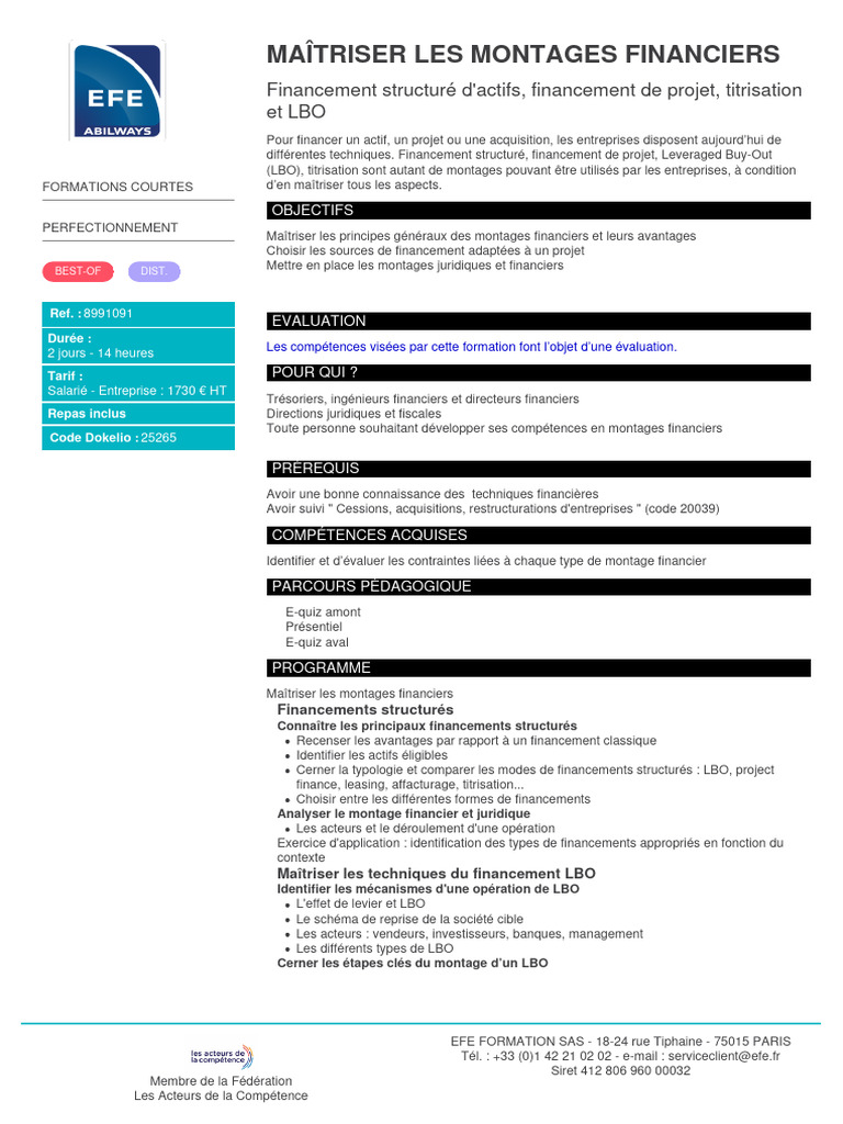 Maîtriser les montages financiers | PDF | Achat à effet de levier ...