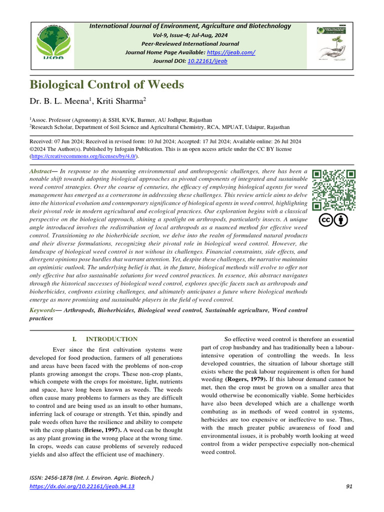 Biological Control of Weeds | PDF | Weed | Biological Pest Control