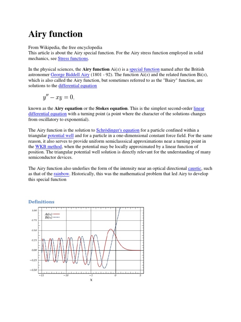 Airy FN | PDF | Theoretical Physics | Mathematical Objects