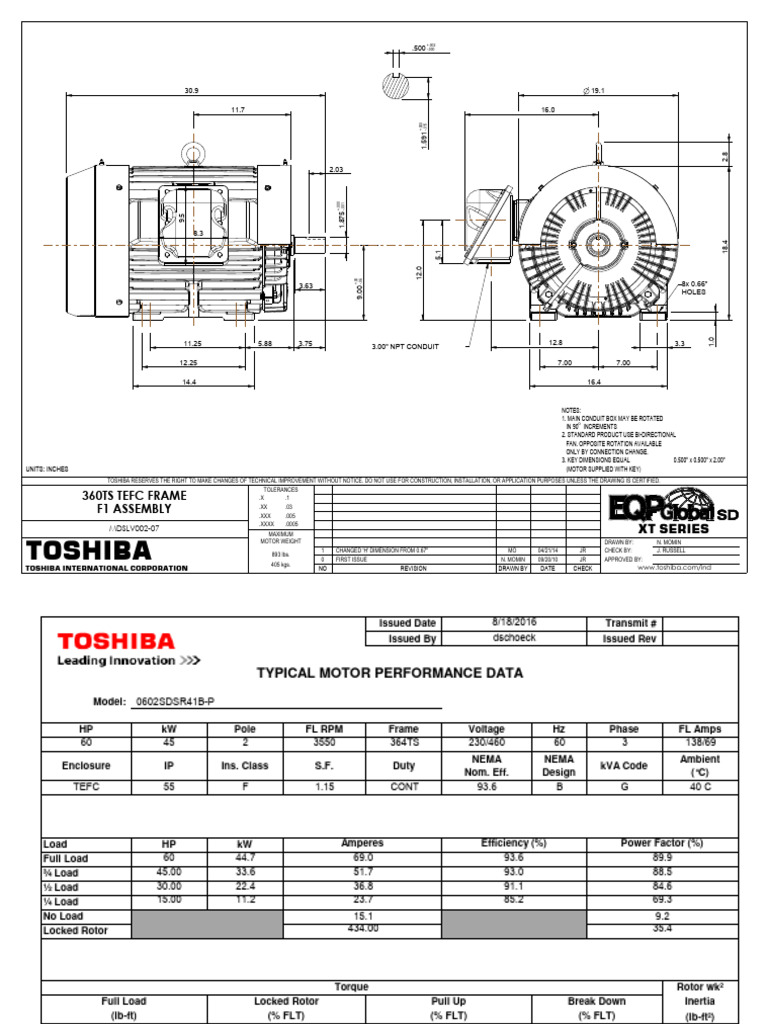Data Sheet - Motor 60 HP | PDF | Electric Motor | Electricity