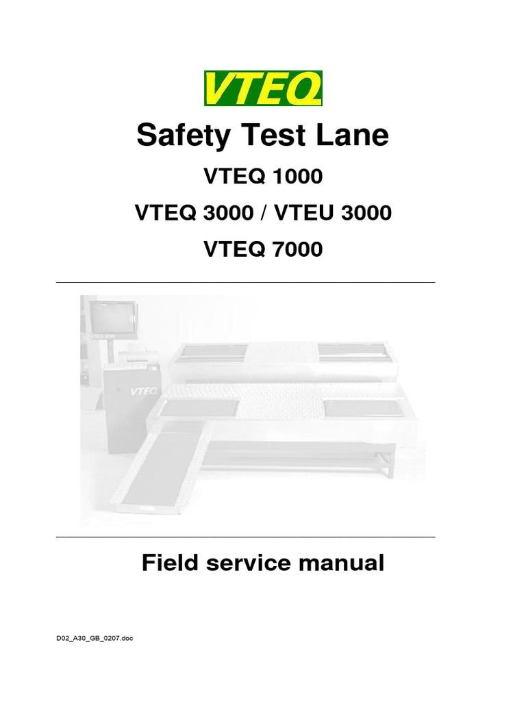 VTEQ 3000 Brake Tester Manual | PDF | Calibration | Installation ...