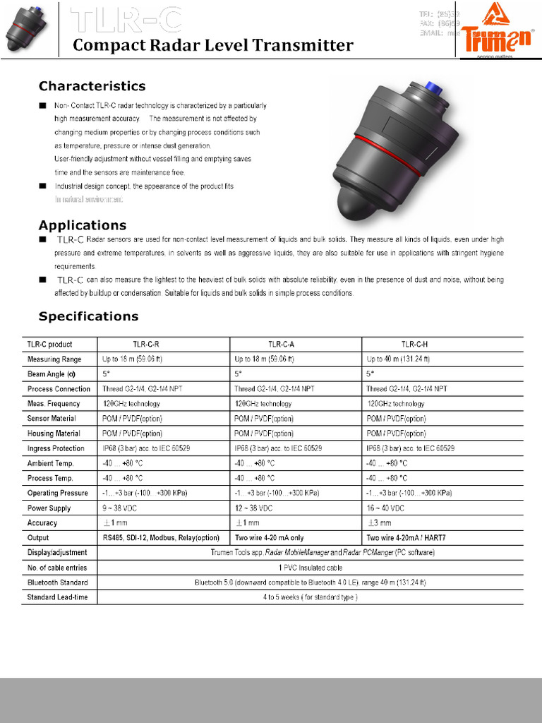 Trumen TLR-C Data Sheet | PDF