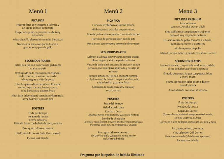 Menúde Gruposin Precio | PDF