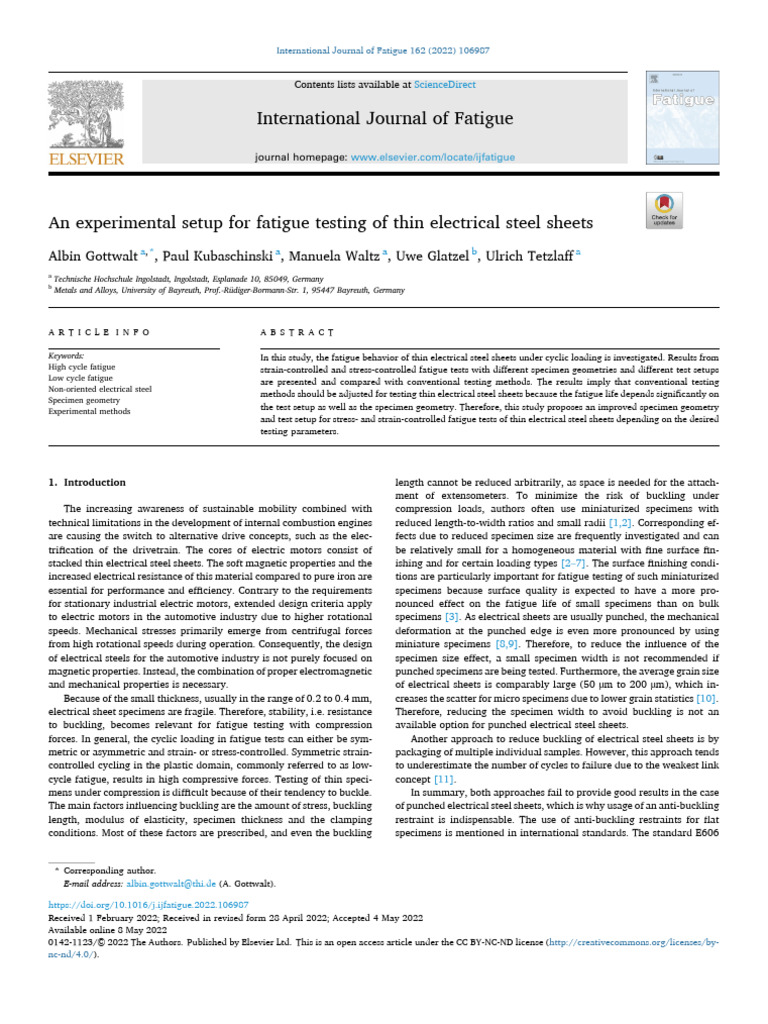 1 s2.0 S0142112322002547 Main | PDF | Sheet Metal | Buckling