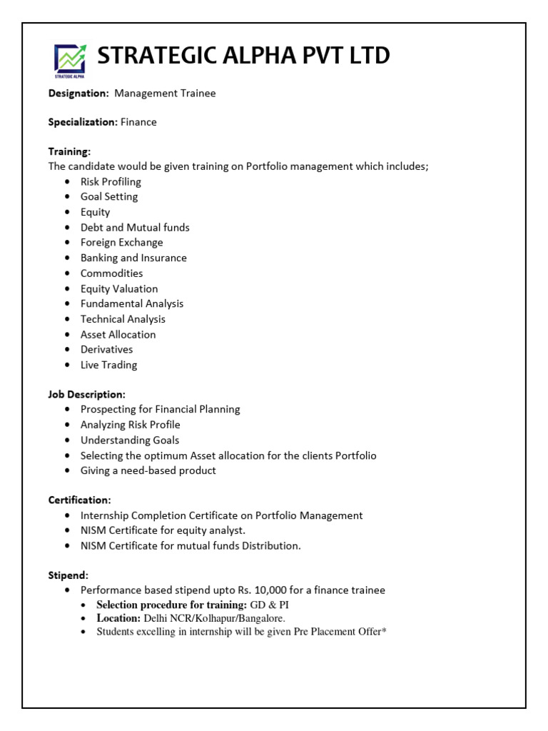 Finance Management Trainee Program | PDF | Career & Growth | Business