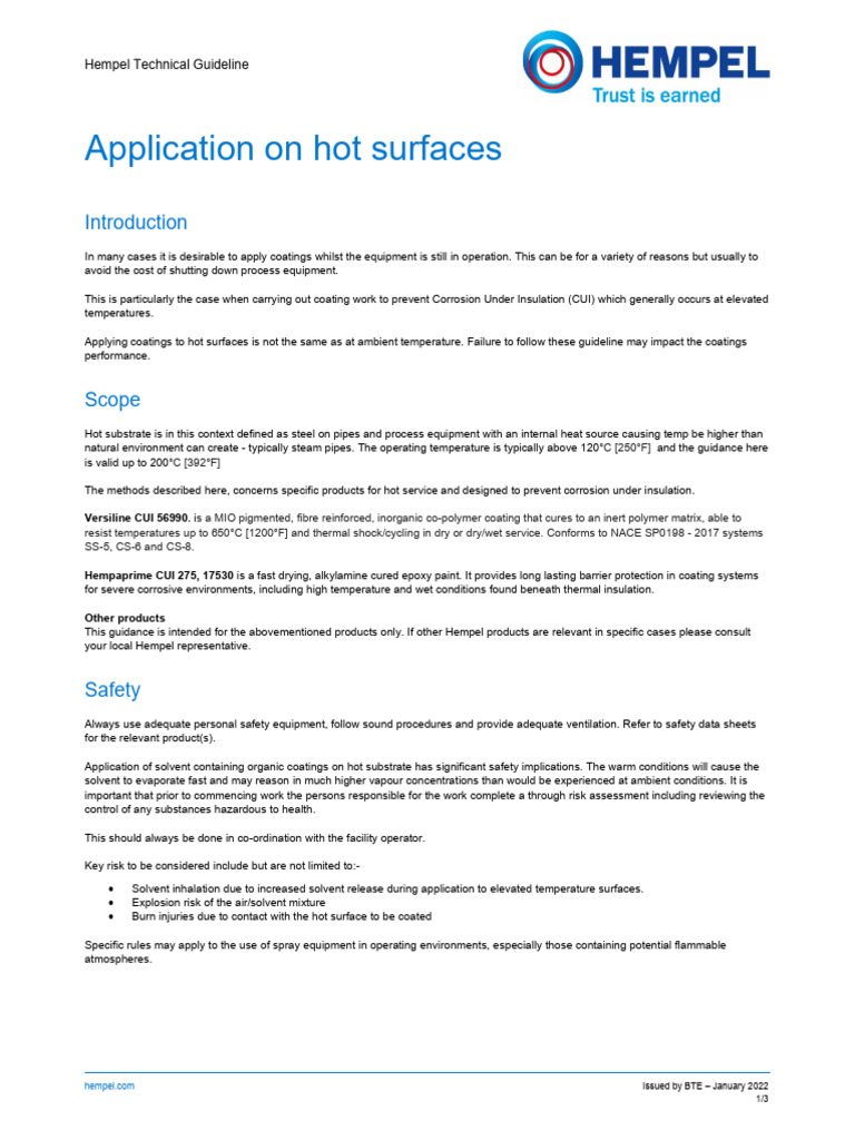 Application On Hot Surfaces | PDF | Coating | Corrosion