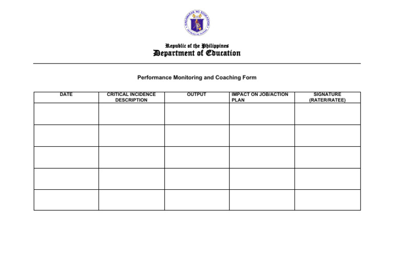 PMCF Template for DepEd 2024-2025 | PDF