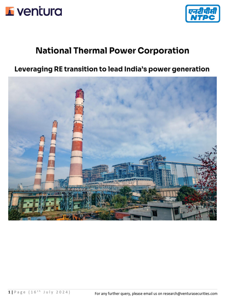 NTPC Report (1) - Ventura Research | PDF | Cost Of Capital | Financial ...