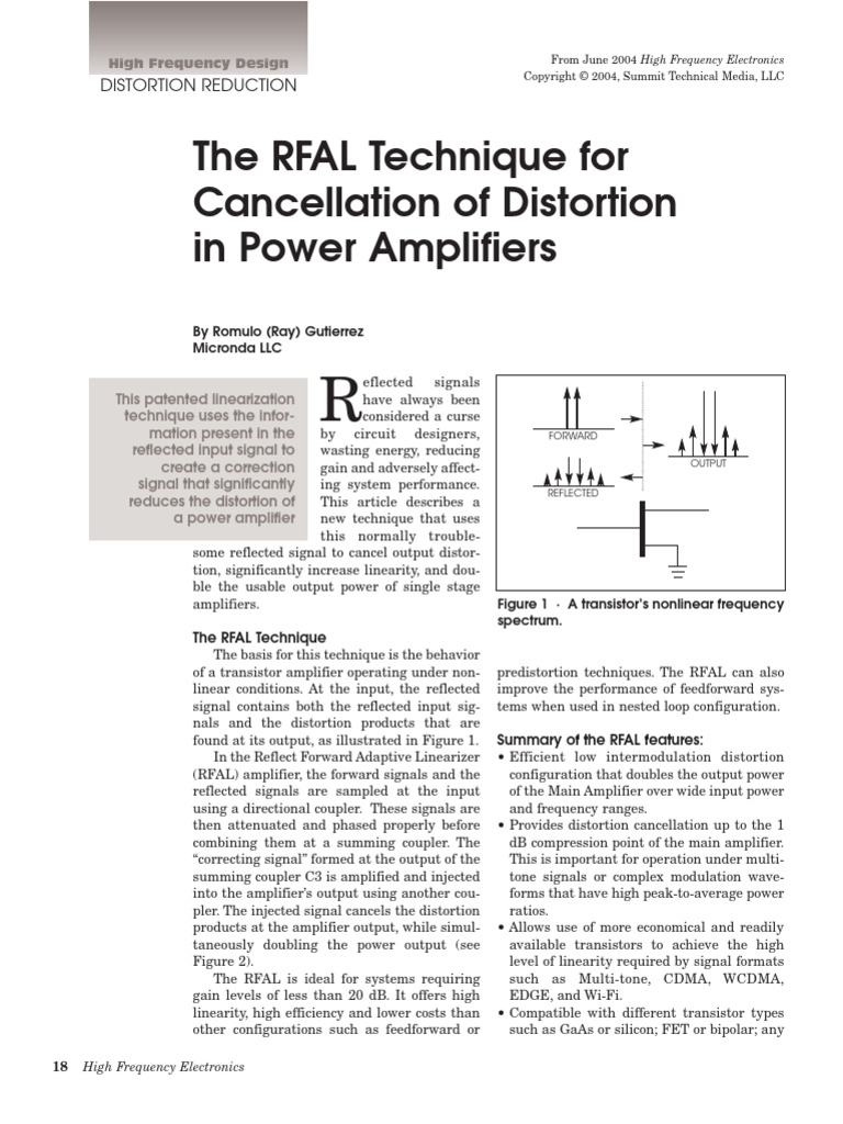 HFE0604 - The RFAL Technique For Cancellation of Distortion in Power Amplifiers - Gutierrez ...