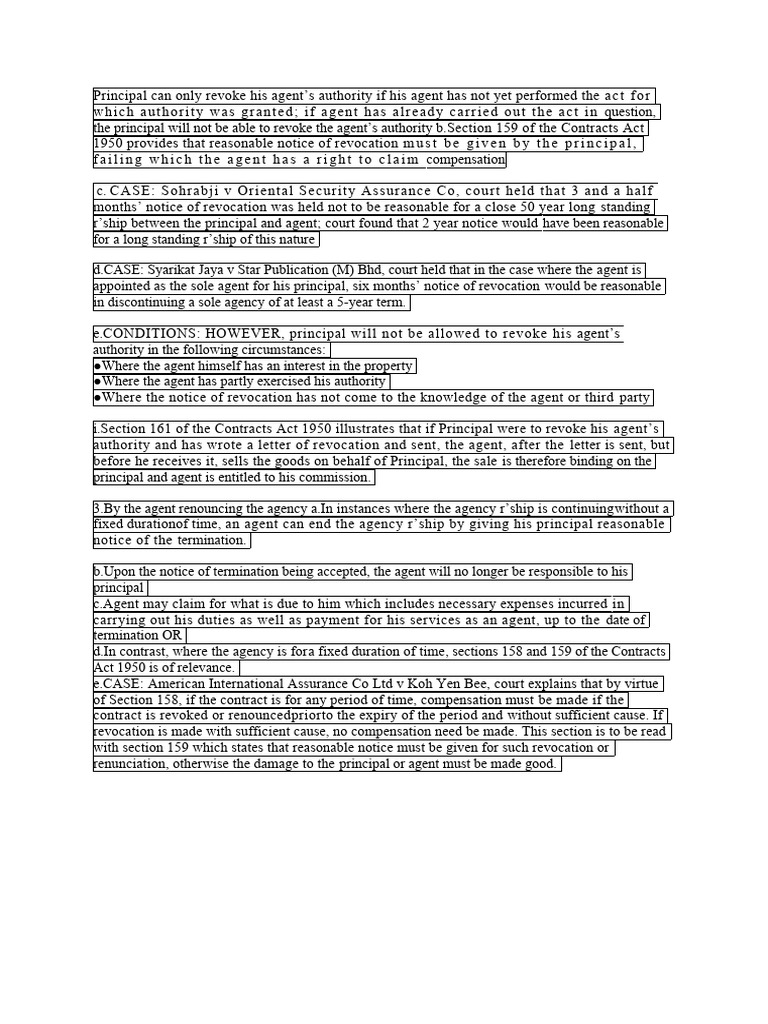 Principal Can Only Revoke His Agent | PDF | Law Of Agency | Private Law