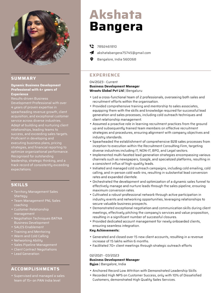 akshata’s resume | Download Free PDF | Sales | Business Development