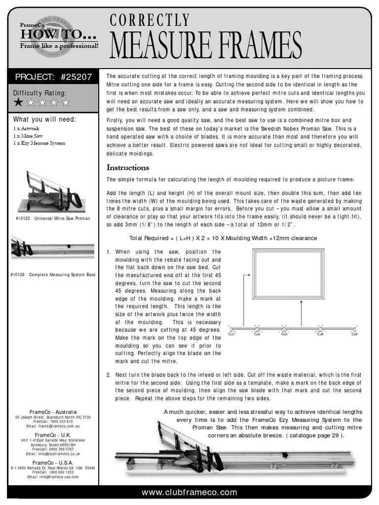 How To Correctly Measure Frames | PDF