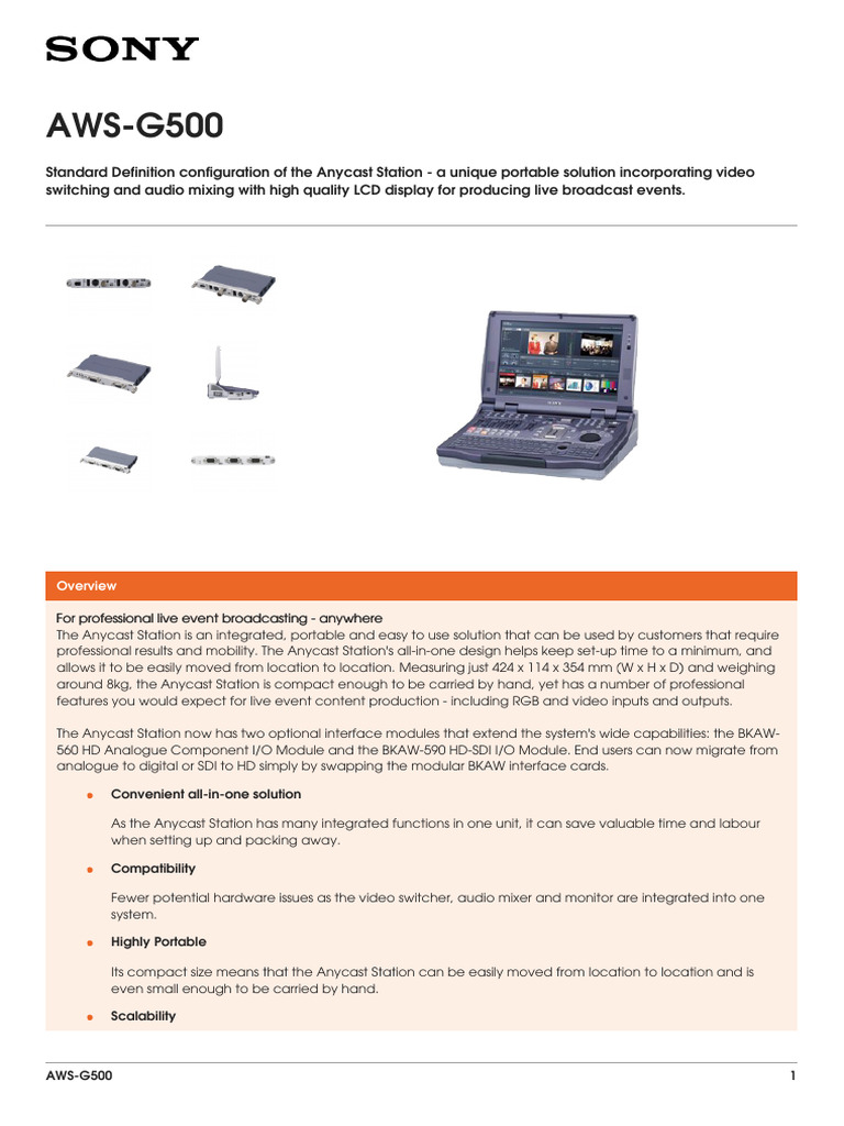 Sony AWS-G500 | PDF | Digital Technology | Information And Communications Technology