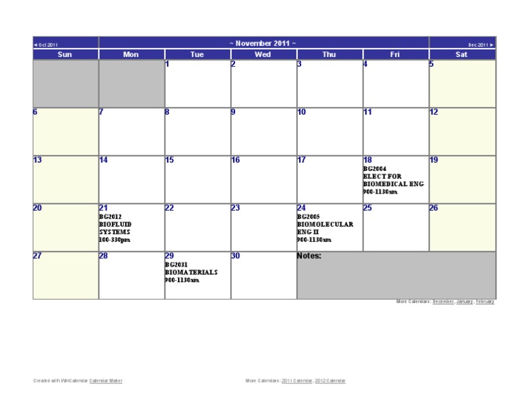 November 2011 Calendar | PDF