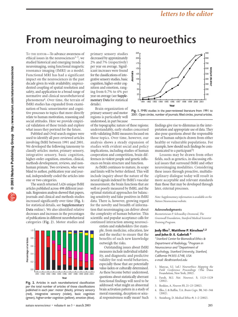 Illes, Et Al (2003) - From Neuroimaging To Neuroethics | PDF ...