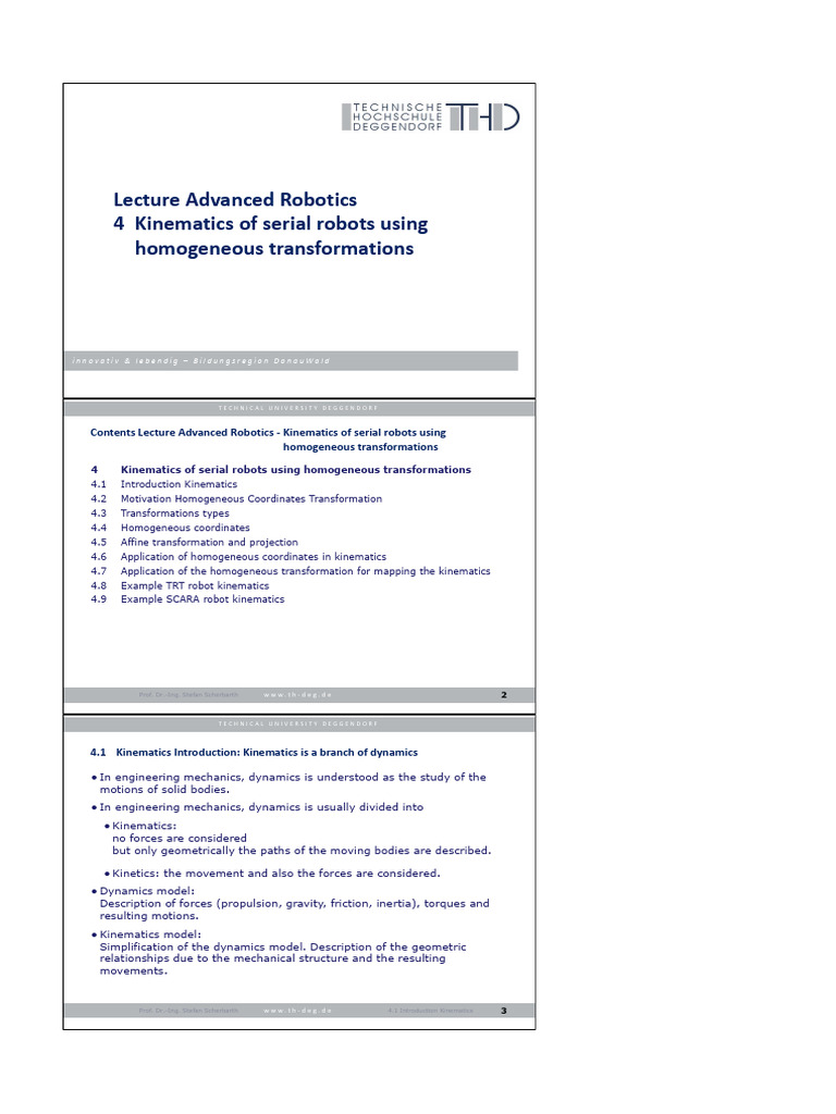 04 AdRob Kinematics Serial Robots | PDF