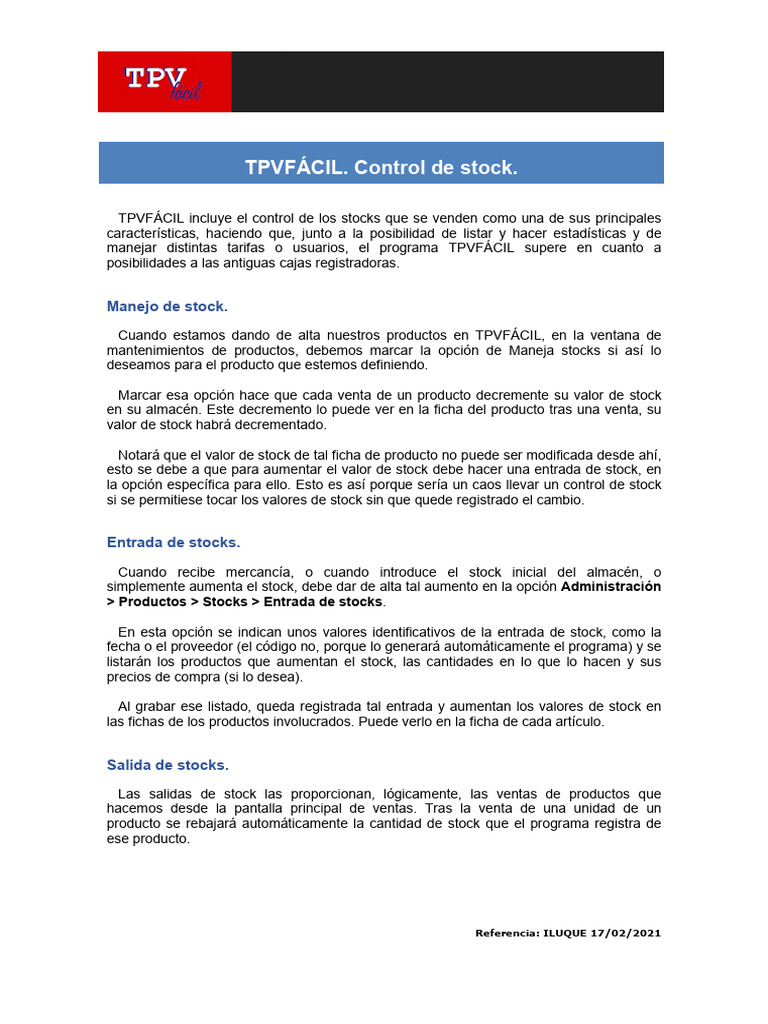 Manual 05 Control de Stocks | PDF | Informática | Ciencias de la ...